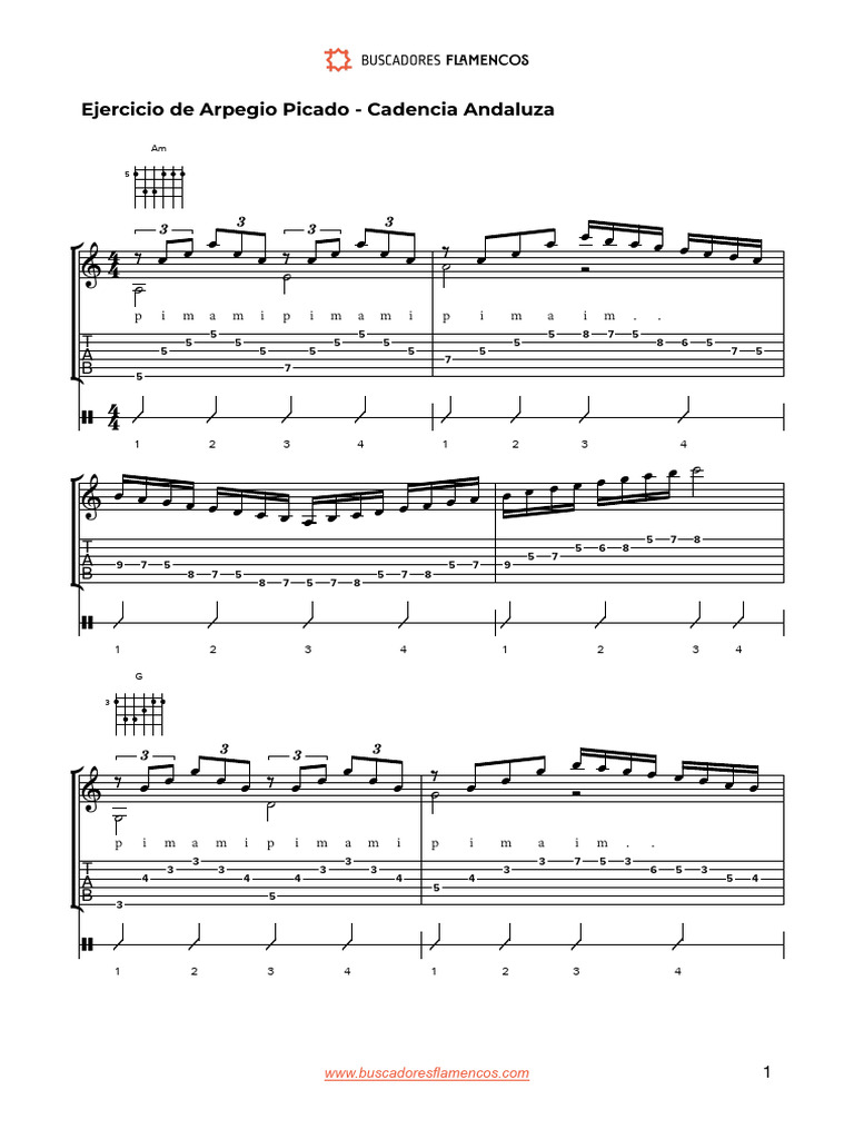 Ejercicio-de-Arpegio-Picado-Candencia-Andaluza | PDF