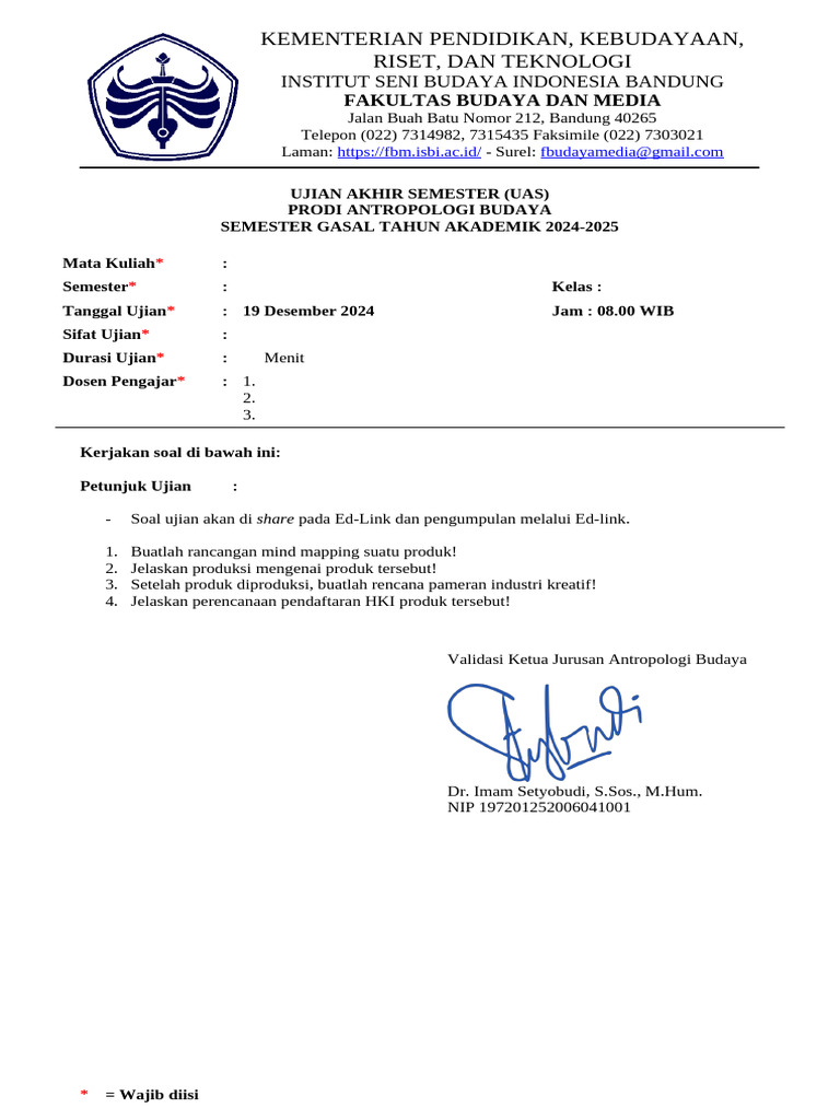 Soal Uas Hki Non Semester Gasal Atr | PDF