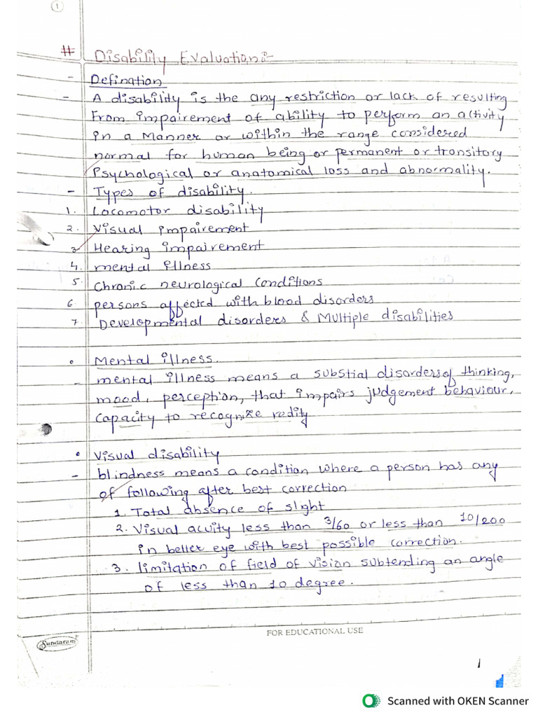 Disability Notes | PDF