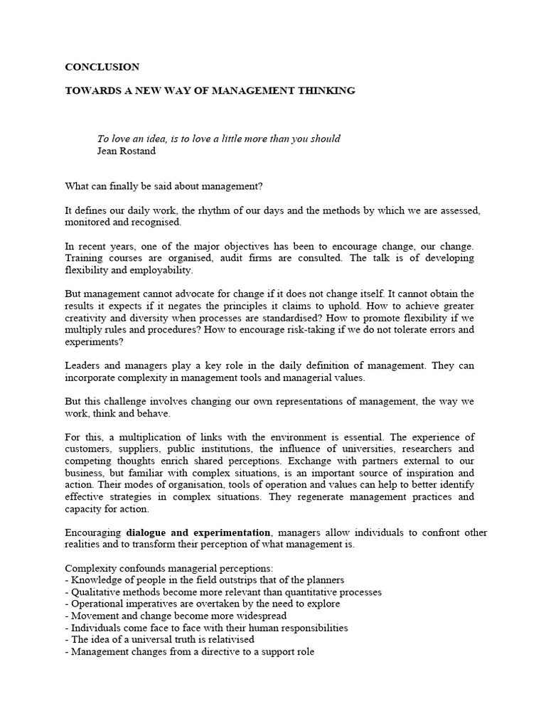 AUGER Pascale-Managing in complexity-chapter8-EN | PDF | Thought | Truth