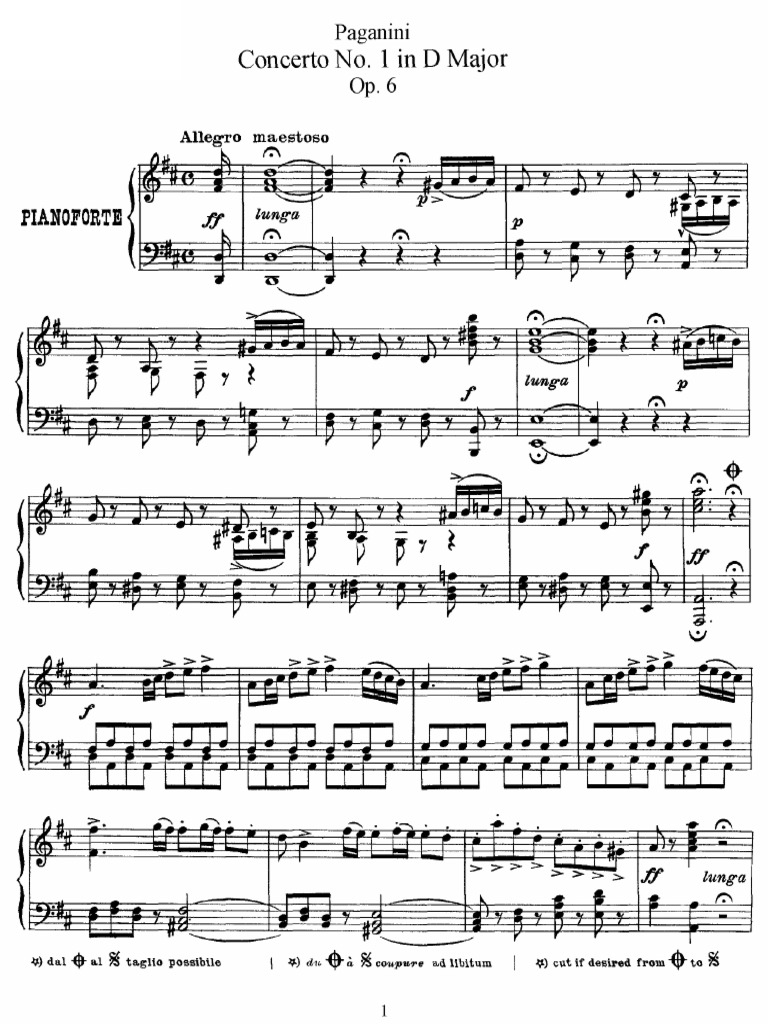 Violin concerto 2 in D major - Paganini | PDF