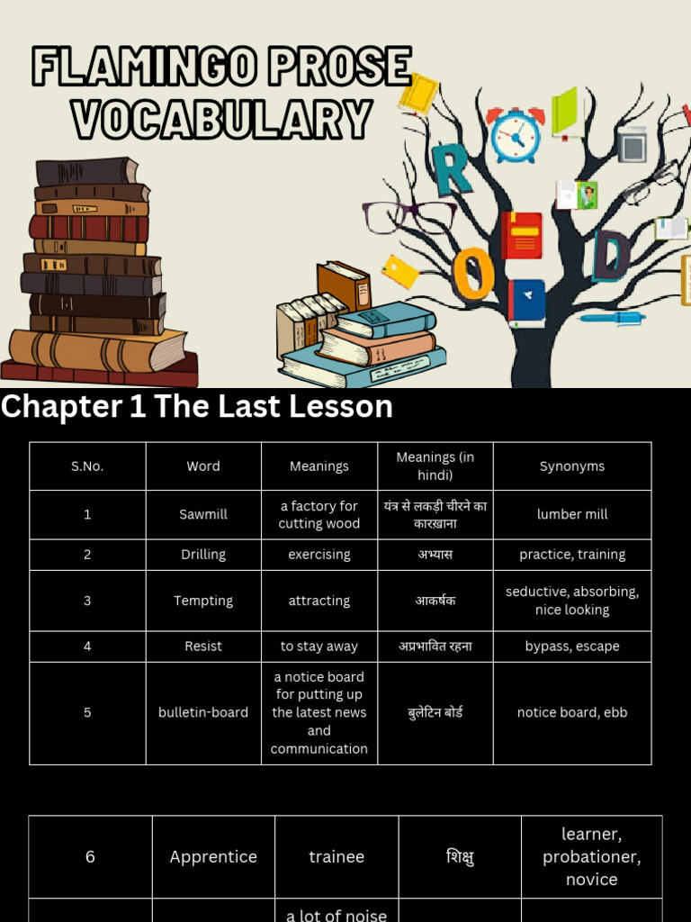 Flamingo Prose Vocabulary | PDF