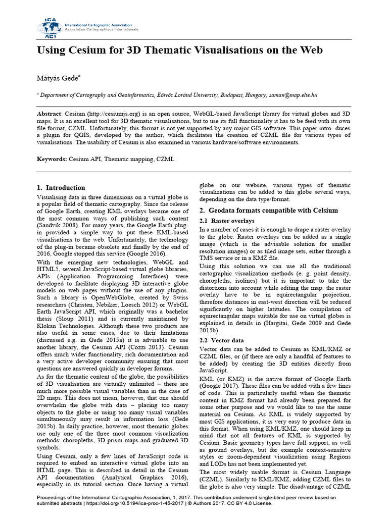 Using Cesium For 3D Thematic Visualisations On The | PDF | 3 D Computer Graphics | Visualization ...