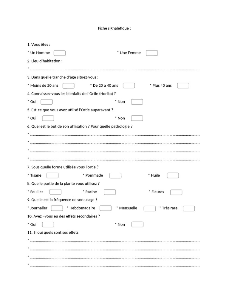 Fiche Signalétique | PDF