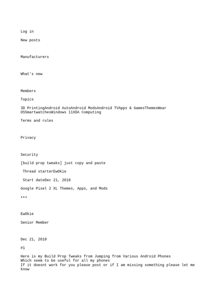Android Build Prop Tweaks Guide | PDF | Embedded Linux Distributions ...