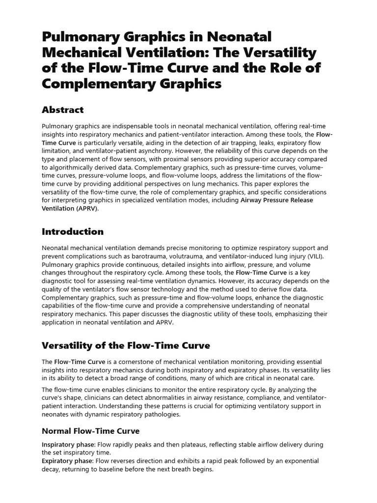 Pulmonary Graphics in Neonatal Mechanical Ventilation: The Versatility ...