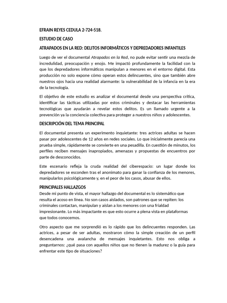 EFRAIN REYES Analisis Forenses | PDF | Anonimato | Acoso cibernético