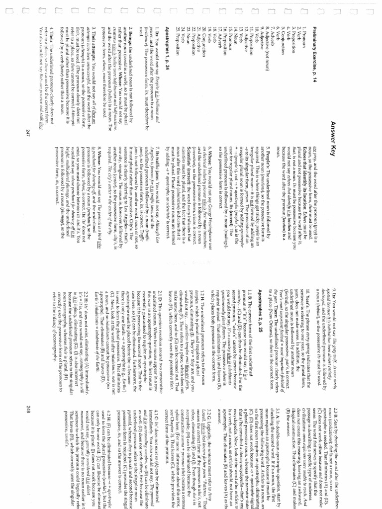 Erica ACT Answer Key | PDF