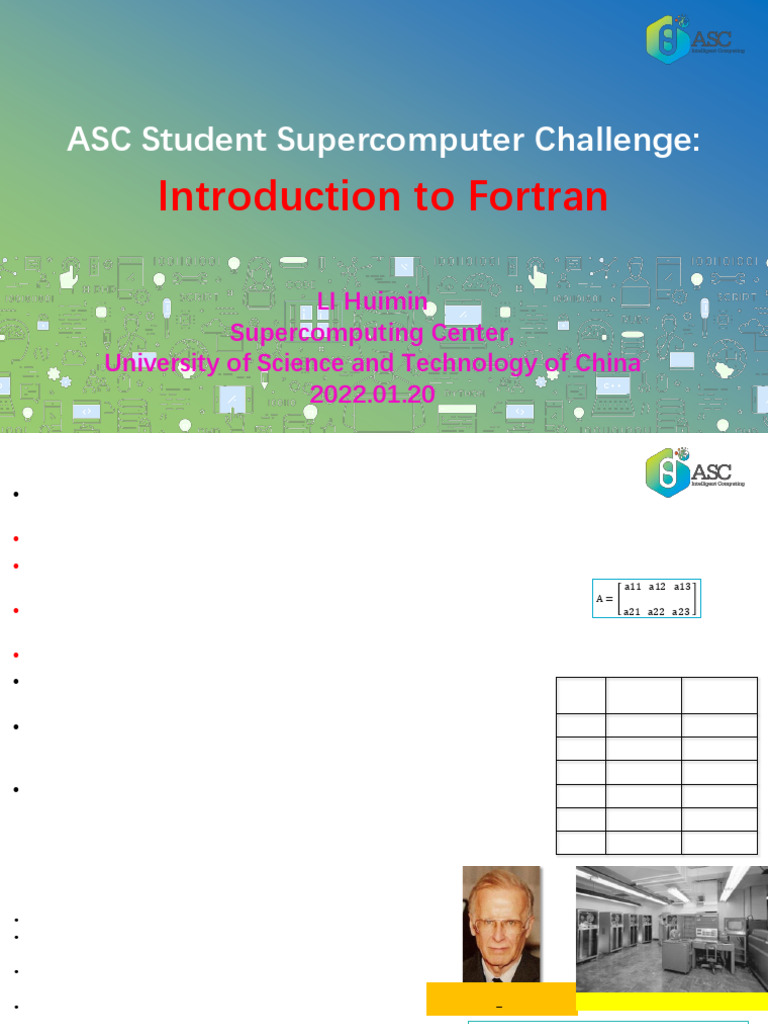 Fortran Basics for ASC Student Challenge | PDF | Parameter (Computer Programming) | Data Type