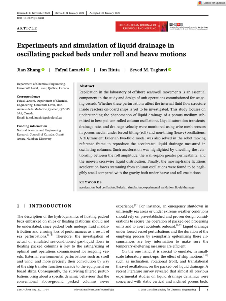 Experiments and Simulation of Liquid Drainage in - Taghavi | PDF ...