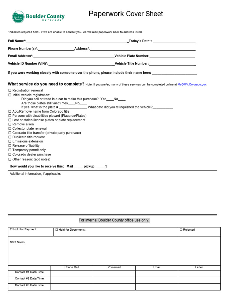 Colorado Vehicle Title & Registration Form | PDF | Concurrent Estate ...