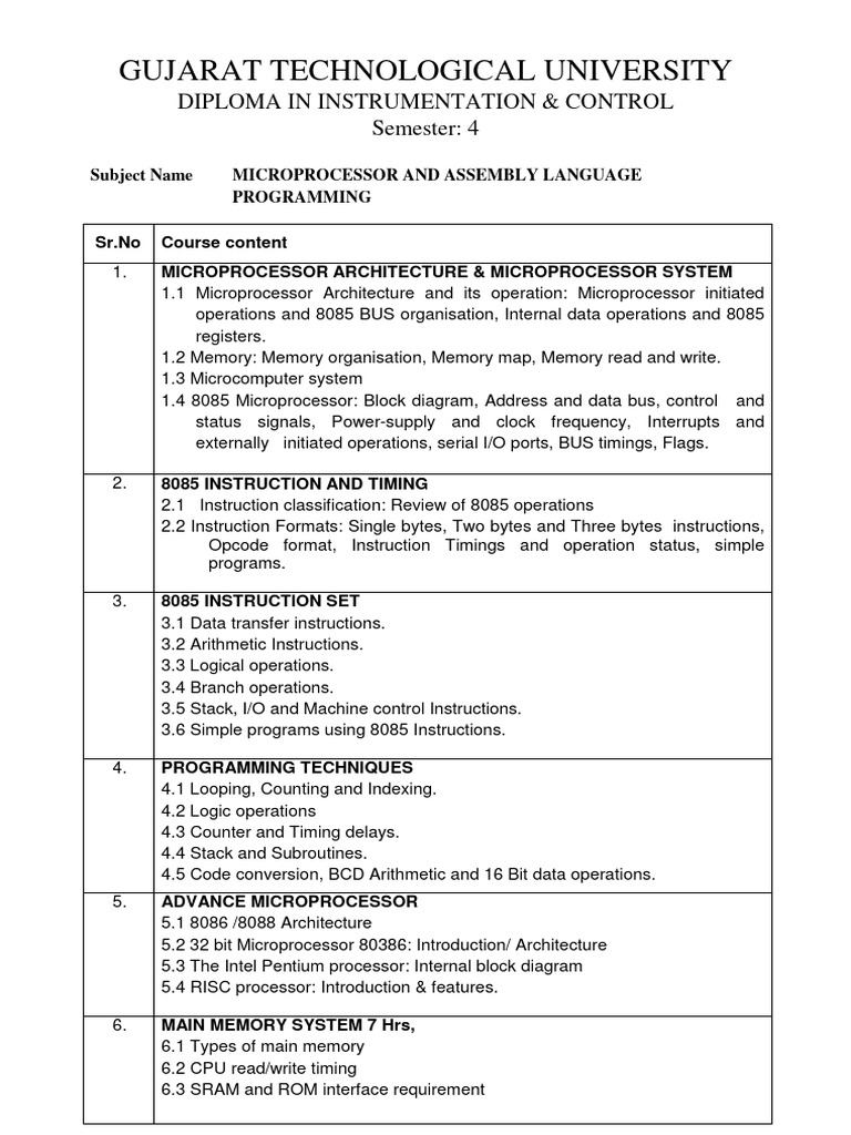 Sem 4 Microprocessor And Assembly Language Programming Pdf Microprocessor Random Access Memory