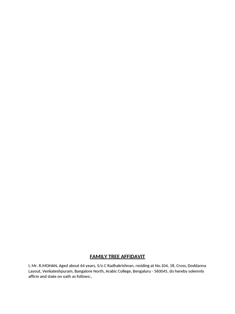 Family Tree Affidavit | PDF