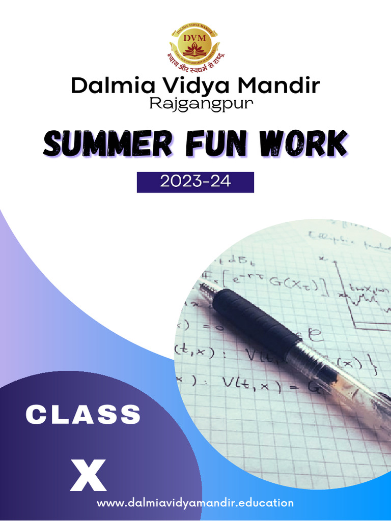 Class X Summer Vacation Work | PDF | Digestion | Mirror