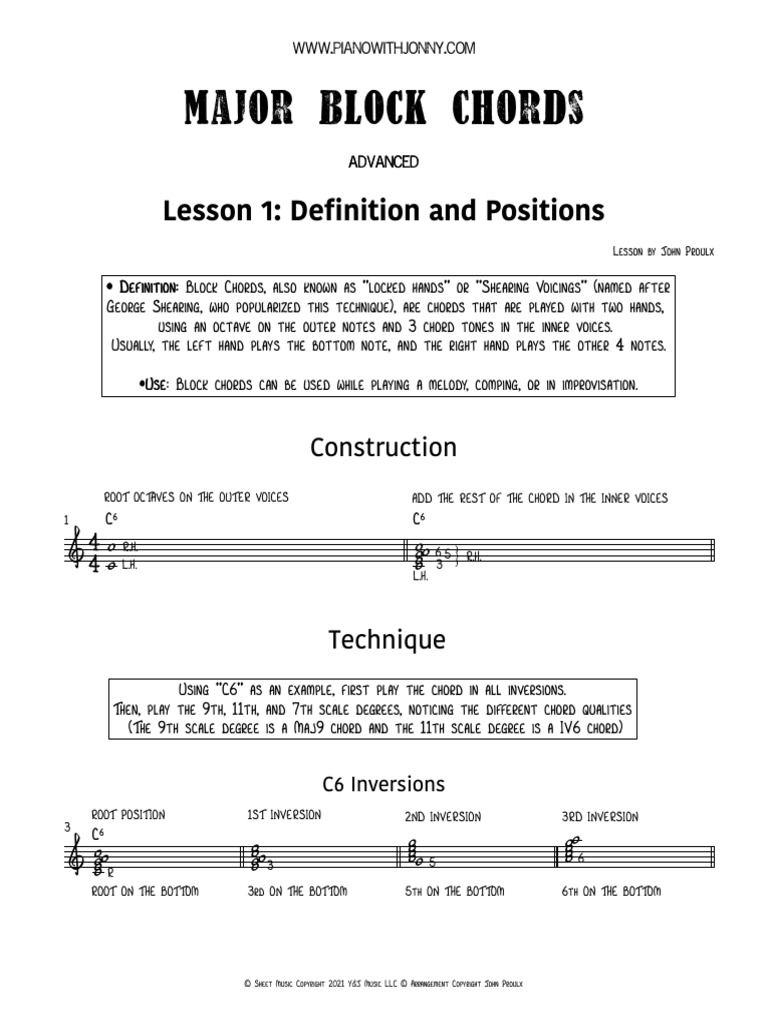 Major-Block-Chords | PDF | Chord (Music) | Musical Notation