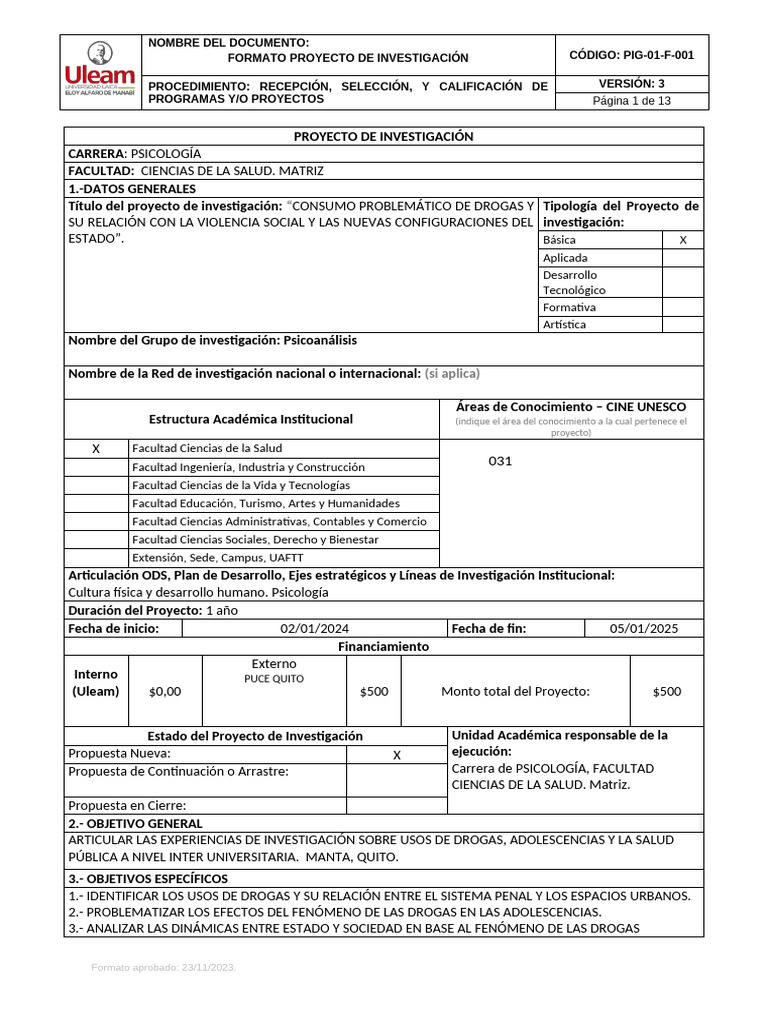 Final Investigación ULEAM PUCE V4 | PDF | Sicología | Ecuador