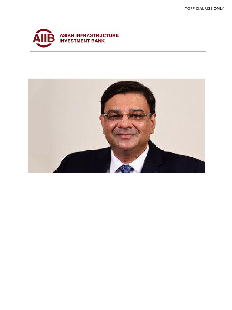 AIIB DR Urjit R Patel | PDF