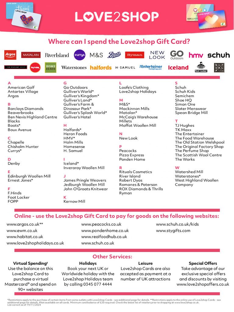 l2s Cards Flexecash List | PDF | Gift Card | Retail Companies