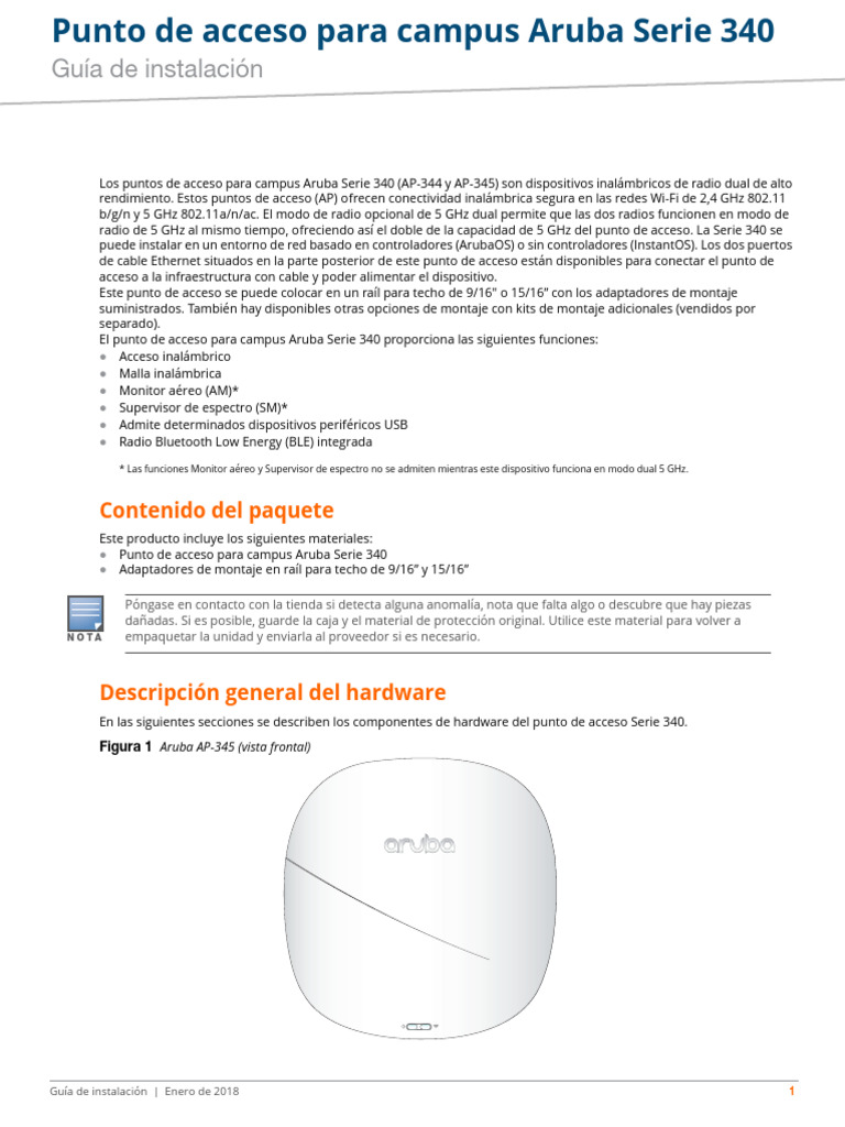 AP-340 Series Install Guide ES | PDF | Punto de acceso inalámbrico ...