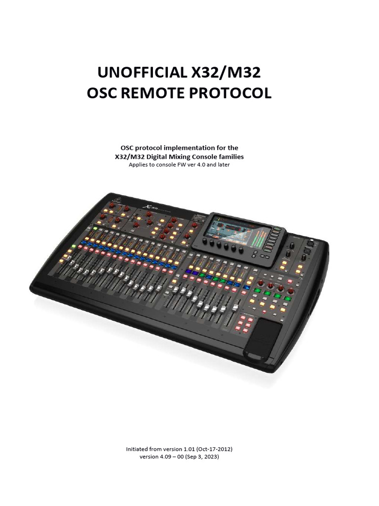 X32/M32 OSC Protocol Guide | PDF | Computer Network | Integer (Computer ...