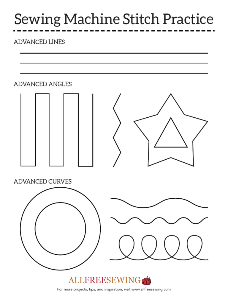 Printable Sewing Machine Paper Practice Sheets 2 | PDF