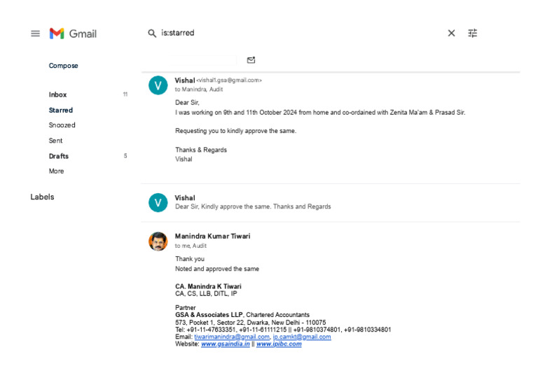 Approval for Comp. Off Leave - 9th to 11th | PDF