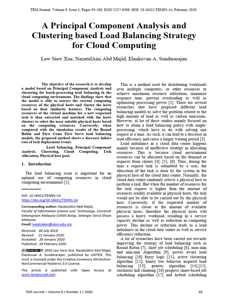 TEMJournalFebruary2020 93 100 | PDF | Principal Component Analysis | Cluster Analysis