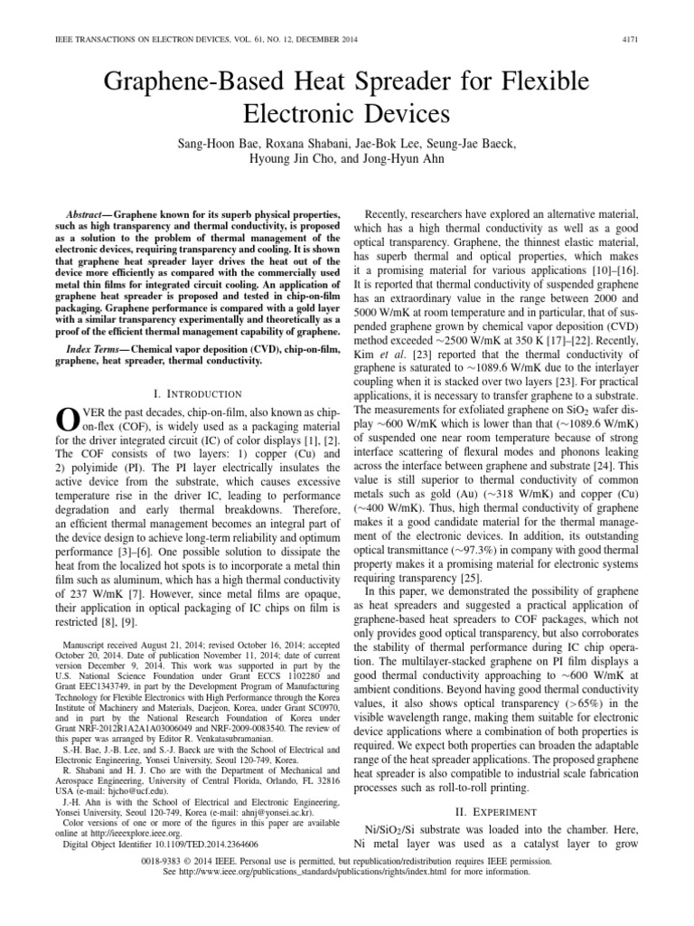 2014 IEEETransactionson Electron Devices Graphene Heat Spreader | PDF ...