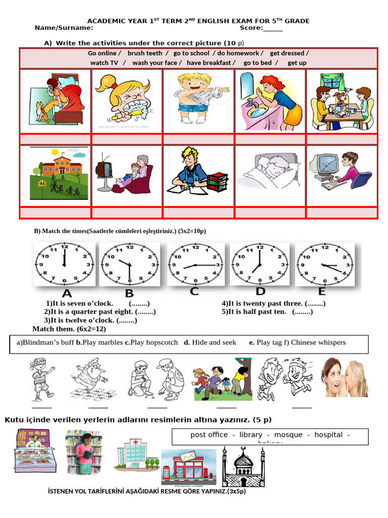 Ingilizce1 Dnem2 Yazl | PDF