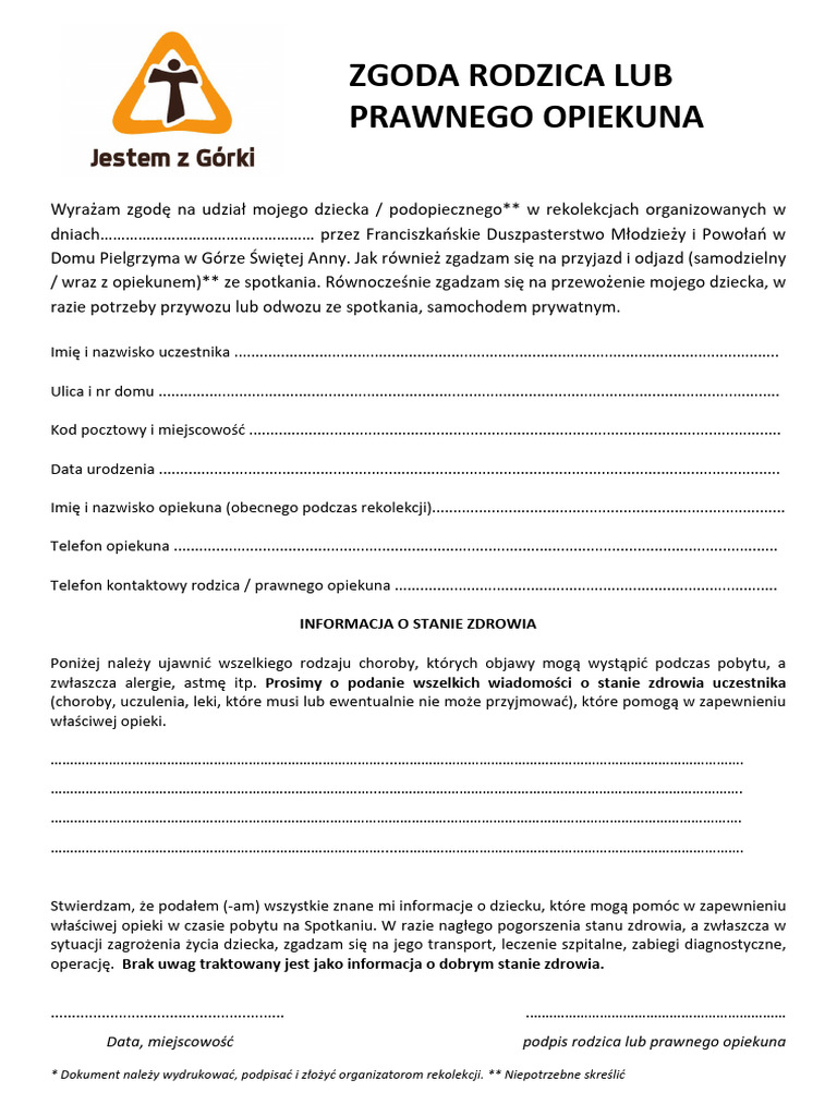 RODO I Zgoda - Nieletni | PDF