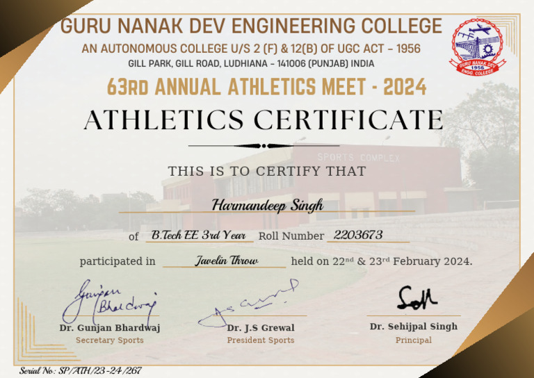 Harmandeep Singh - Javelin Throw | PDF