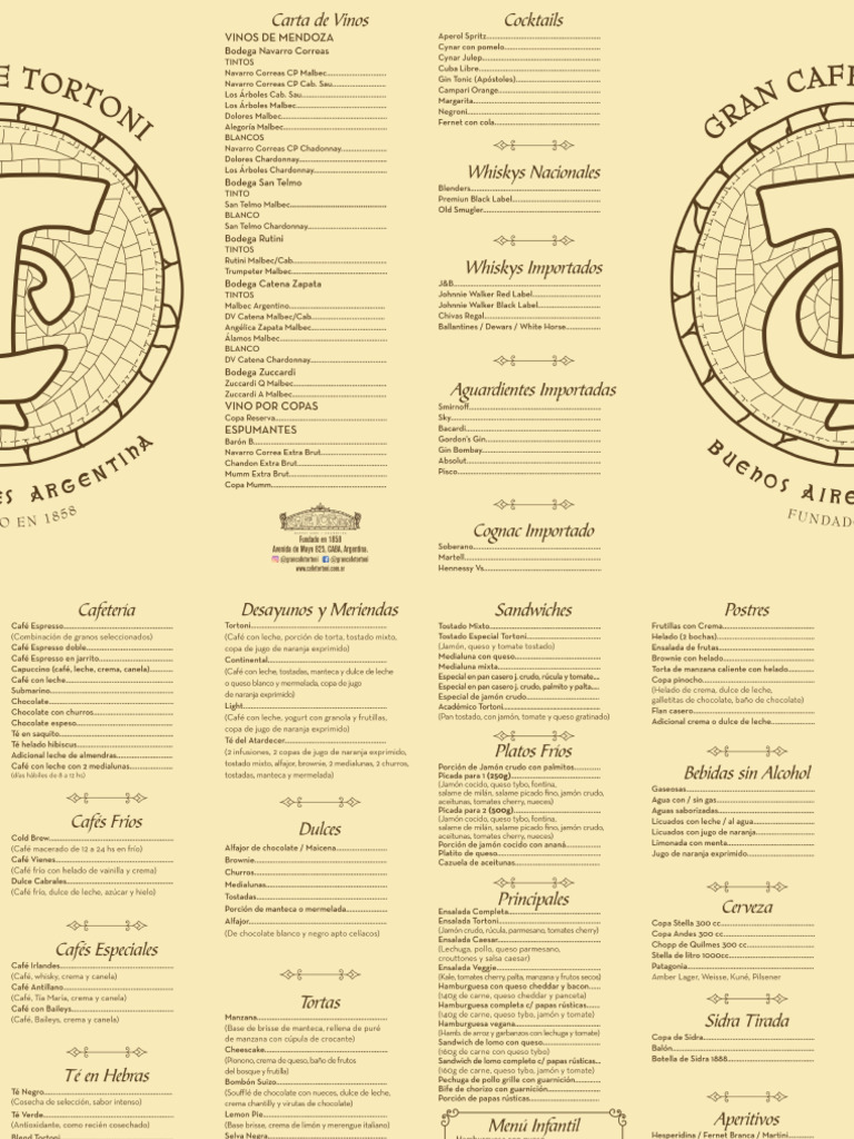 CafeTortoni Menu | PDF