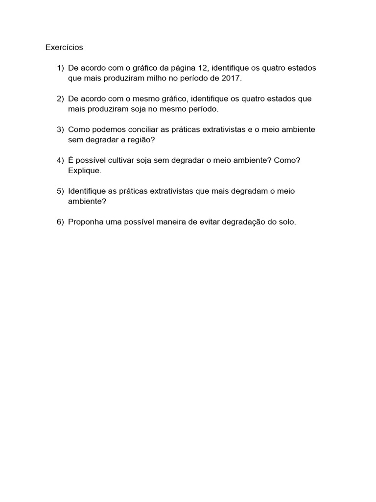 Exercícios Agro | PDF