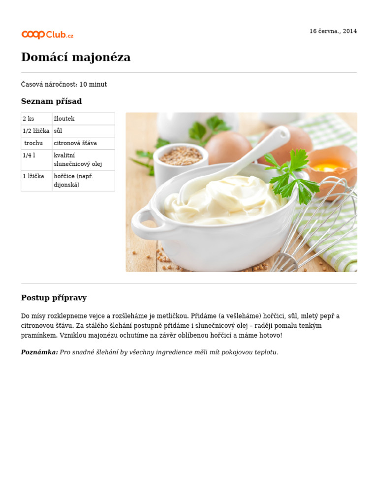 Domácí majonéza | PDF