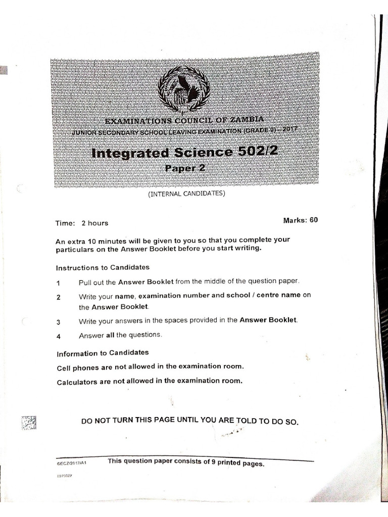 Integrated Science Past Papers | PDF