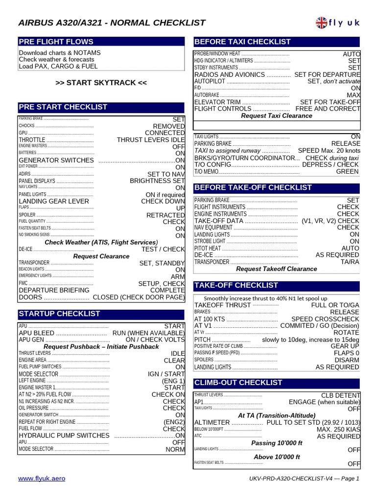 A320/A321 Pre-Flight and Checklist Guide | PDF | Aerospace | Aviation ...