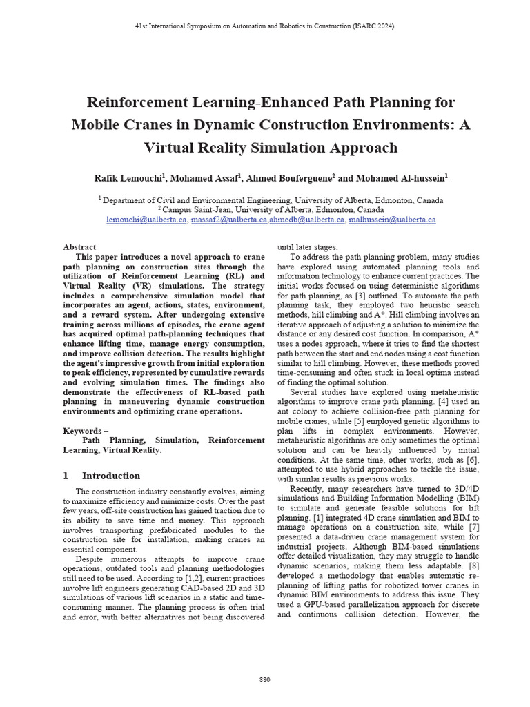 VR Crane Path Planning for Construction | PDF | Simulation | Applied ...