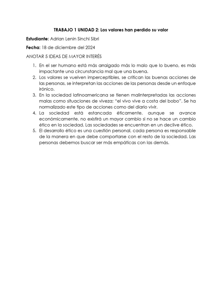 Trabajo 3 Sinchi - A | PDF