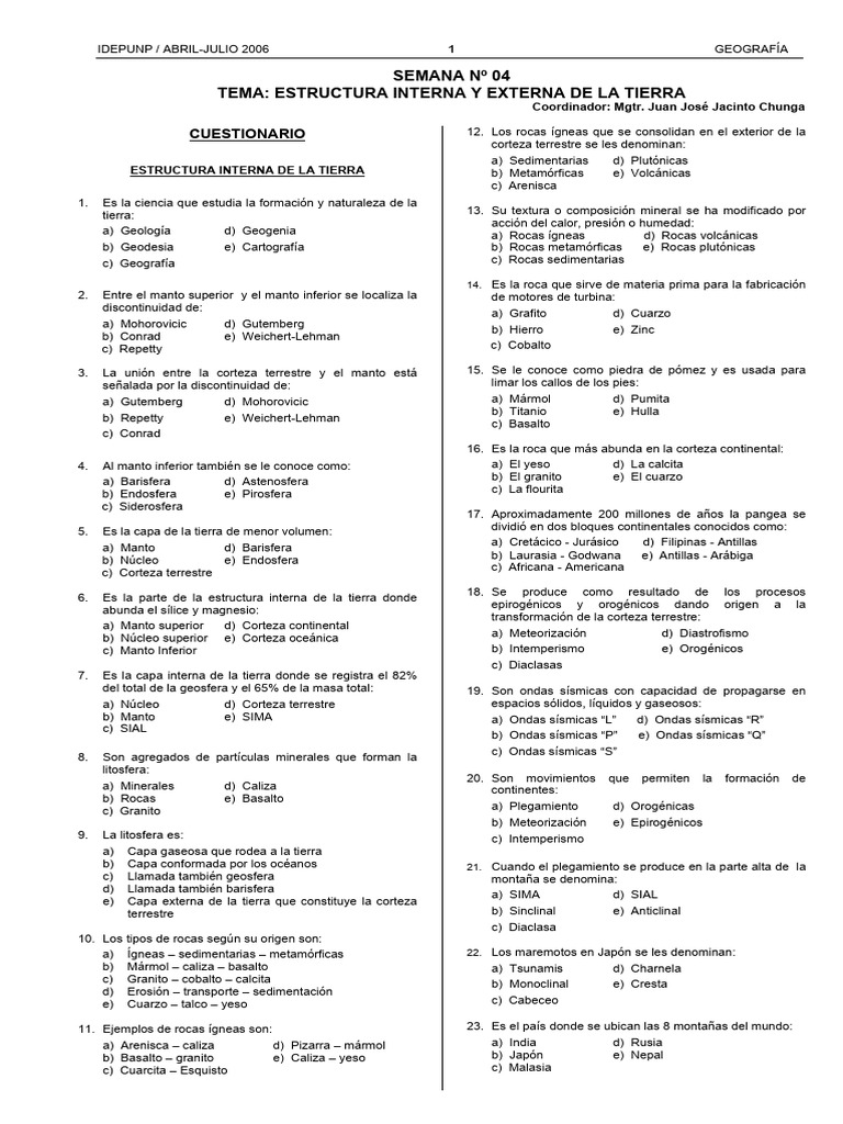 Geografia - S04 - Regular 2006 - 2 | PDF | Roca (geología) | Tierra