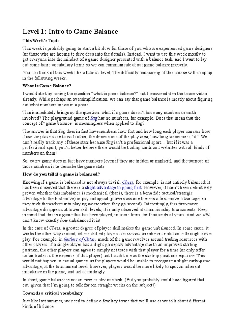 Game Balance | PDF | Determinism | Poker