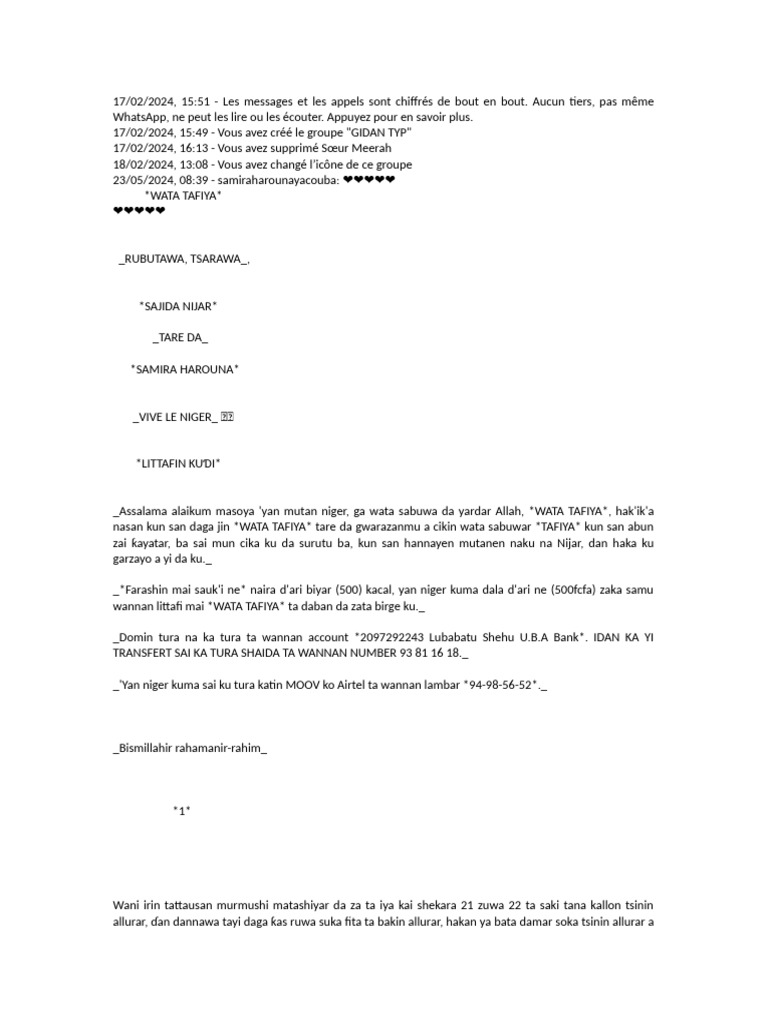 Wata Tafiya Complete by Sajida Nijar | PDF