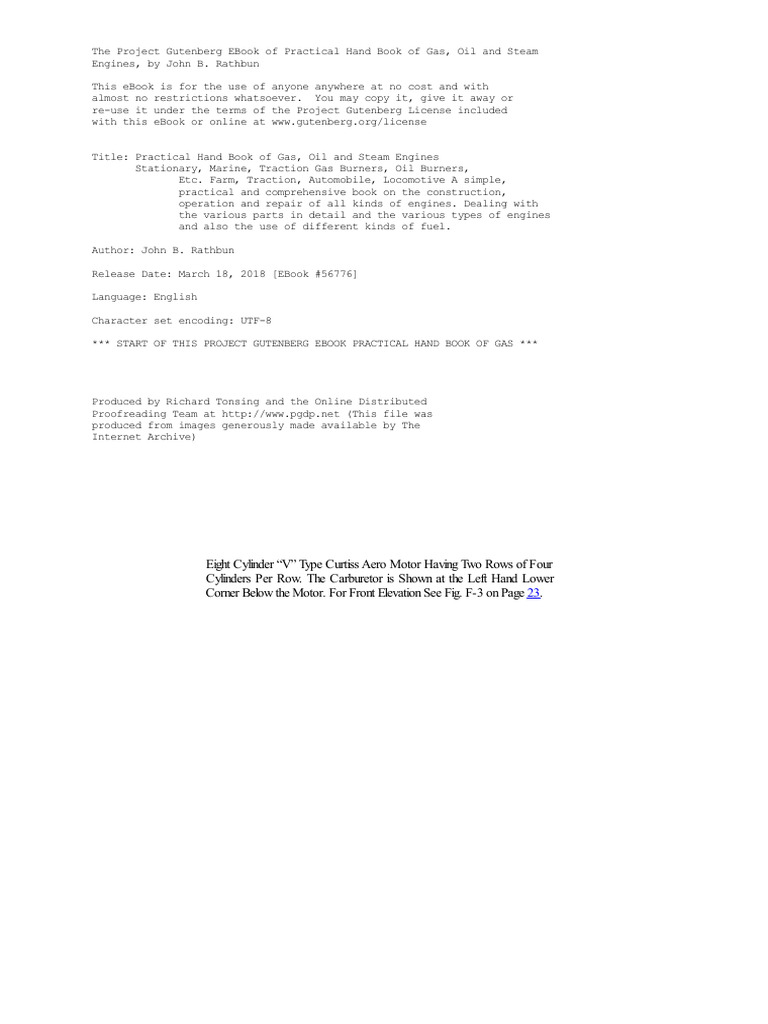 Practical Hand Book of Gas Oil and Steam Engines by John B Rathbun - PDF Room | PDF | Steam ...