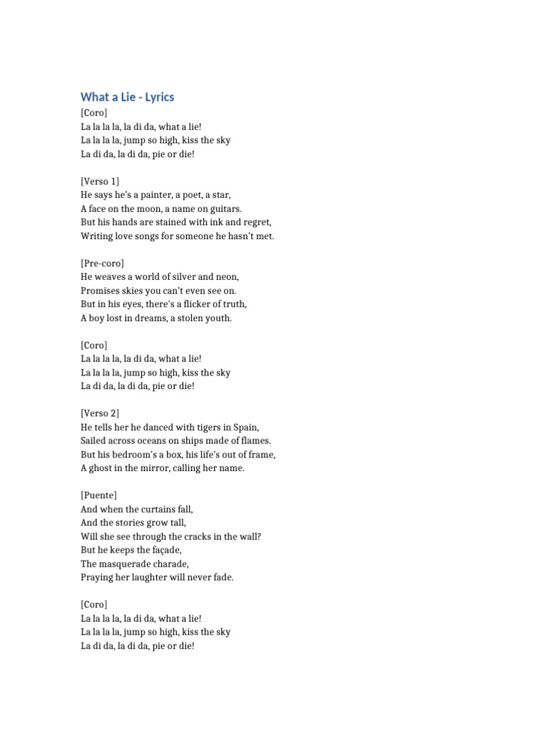 What_a_Lie_Lyrics | PDF