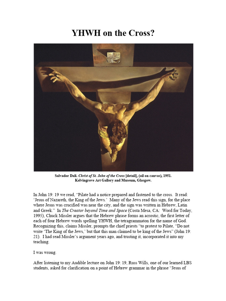 Creasey, Bill_YHWH+on+the+Cross | PDF | Tetragrammaton | Jesus