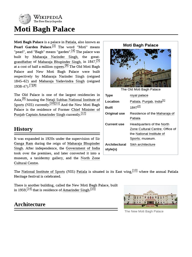 Moti_Bagh_Palace | PDF | Punjab