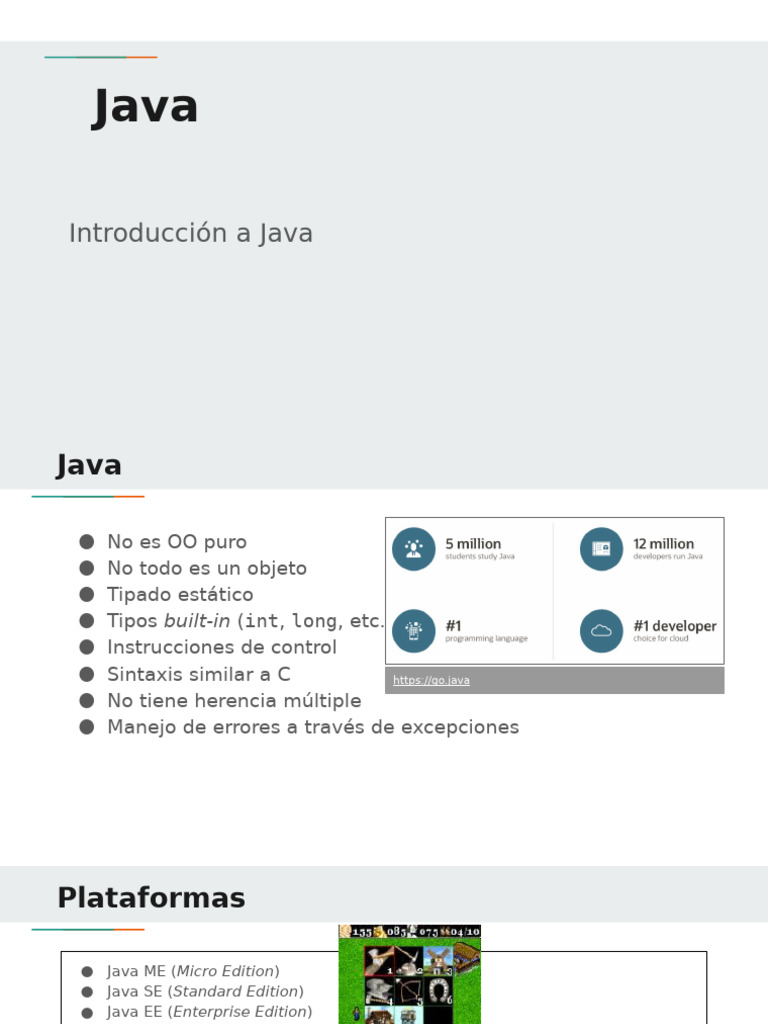 2.introducción A Java | PDF | Java (lenguaje de programación) | Solicitudes de especificación de ...