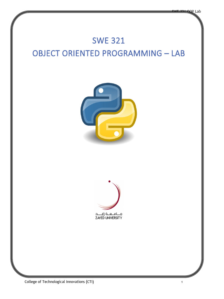 OOP Lab Manual for SWE-321 | PDF | Zip (File Format) | Parameter (Computer Programming)