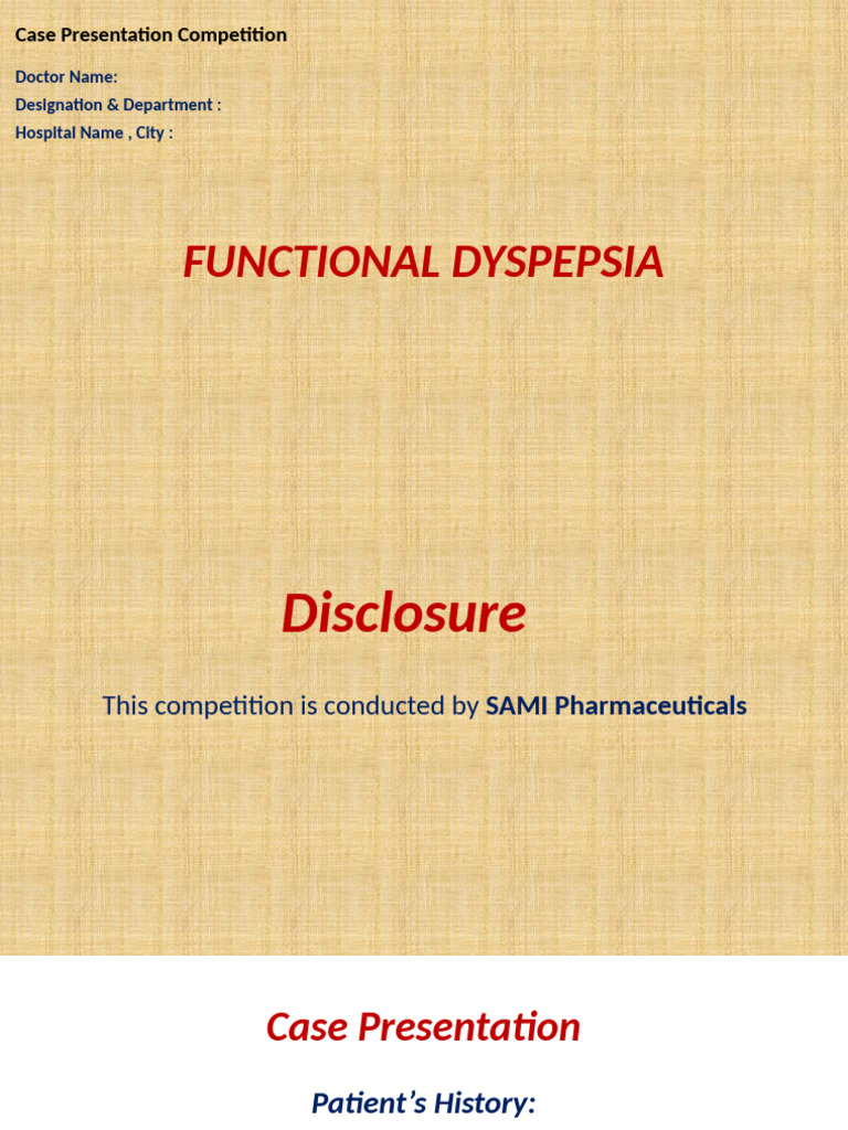 Functional Dyspepsia Case Competition | PDF