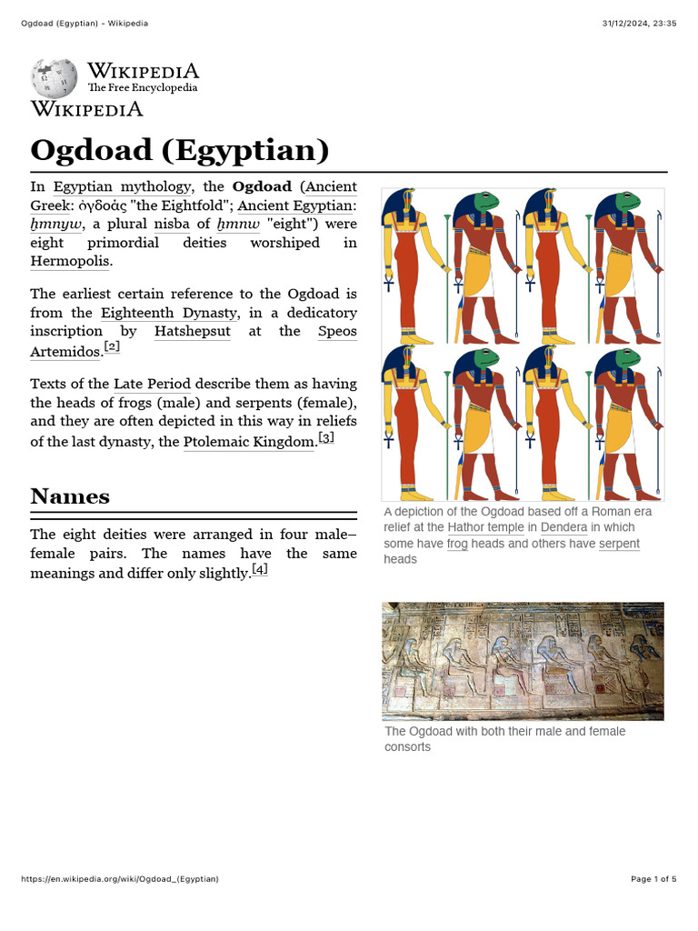 Ogdoad (Egyptian) | PDF | Comparative Mythology | Asian Mythology