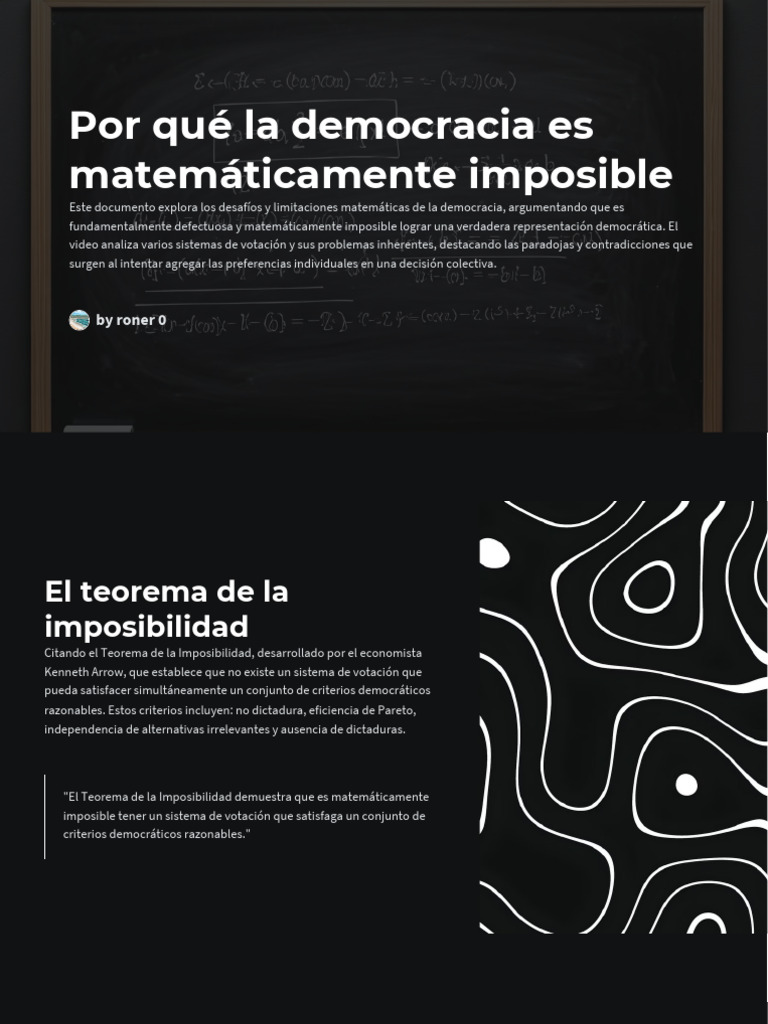 Por Que La Democracia Es Matematicamente Imposible Presentacion para Monse2 | PDF | Democracia ...